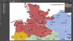 Deutschland Postleitzahlenkarte PLZ-2 Vektor 2-stellig