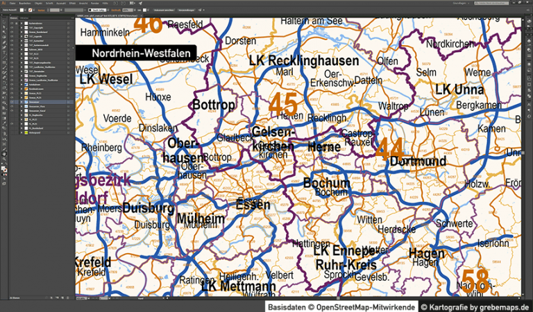 Faszinierend Plz Karte Nrw Bild