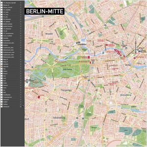 Berlin-Mitte Stadtplan Vektorkarte - grebemaps Kartographie