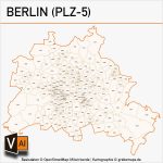 Berlin Postleitzahlen-Karte PLZ-5 Vektor - grebemaps Kartographie