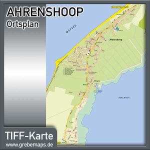 Ortsplan Ahrenshoop Ostseebad für Print - Drucksachen - Flyer