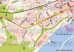 Ortsplan Sassnitz auf Rügen für Print - Drucksachen - Flyer