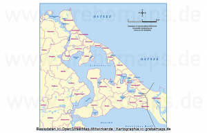 Usedom Vektorkarte Gemeinden - grebemaps Kartographie