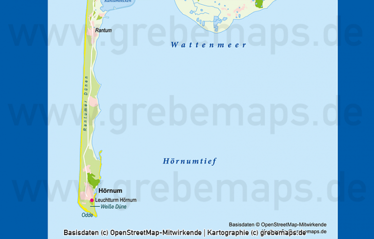 Sylt Vektorkarte Basiskarte (DIN lang) - grebemaps® Kartographie