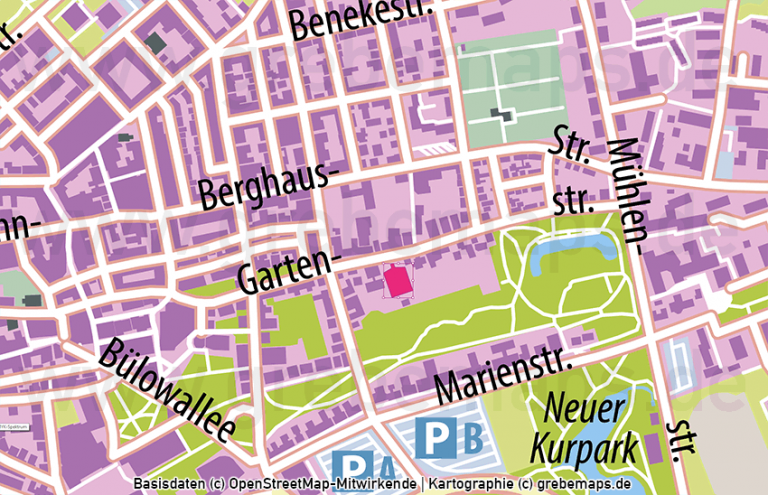 Norderney Ortsplan mit Gebäuden Vektorkarte - grebemaps® Kartographie