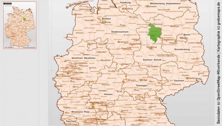 Deutschland PowerPoint-Karte Landkreise (DIN A3)