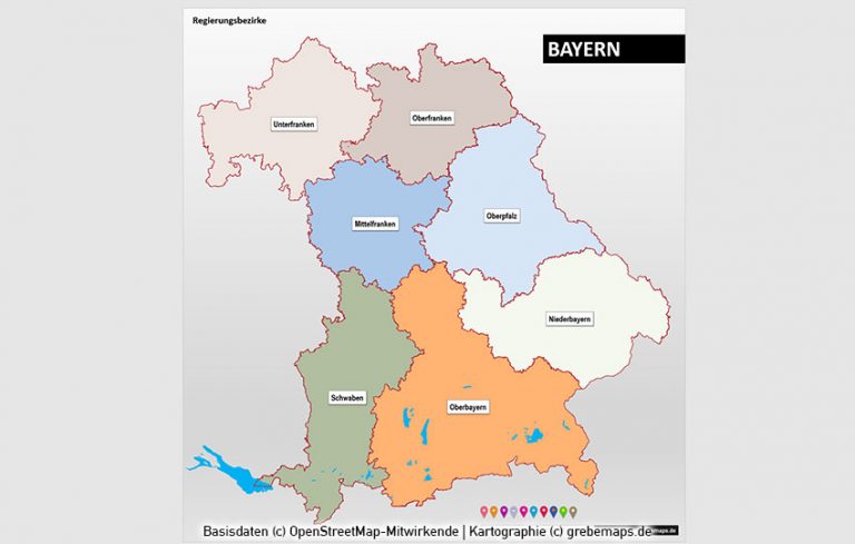Bayern PowerPoint-Karte Landkreise Gemeinden - grebemaps Kartographie