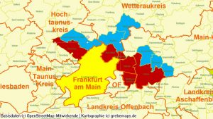 Rhein-Main-Gebiet Gemeinden Landkreise PowerPoint-Karte - grebemaps ...