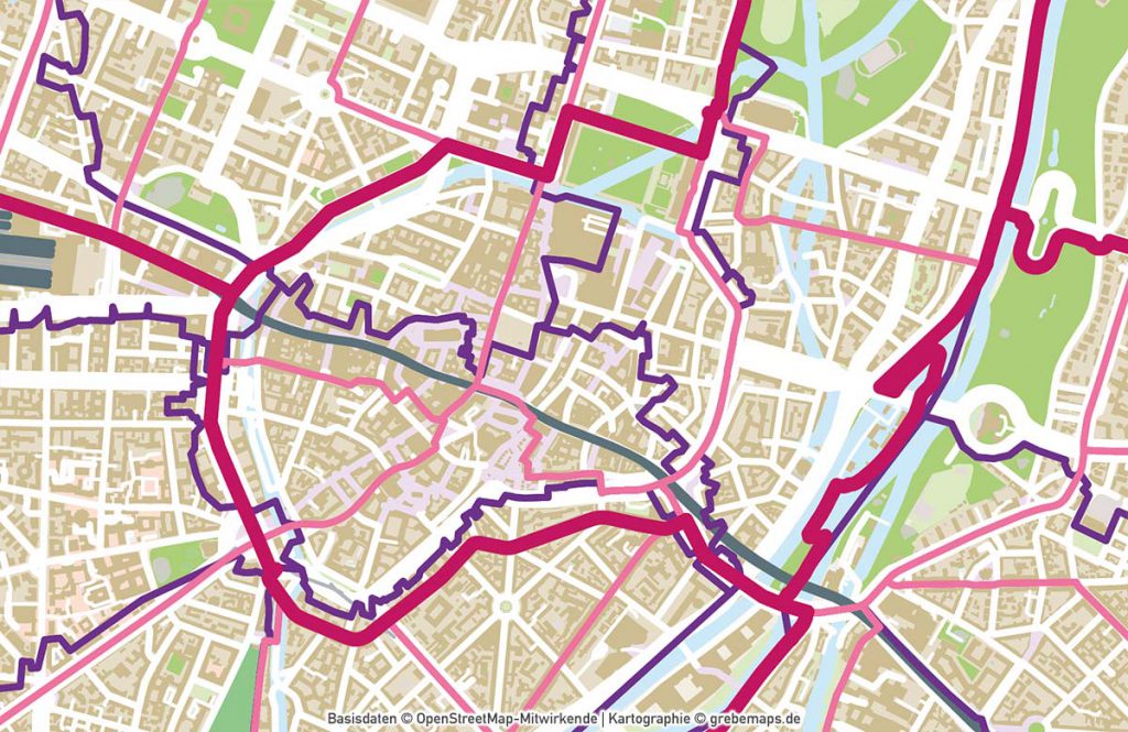 München Stadtplan mit Stadtbezirken Stadtteilen Postleitzahlen PLZ-5