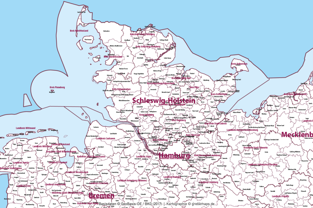 Deutschland administrativ Verwaltungskarte Bundesländer ...