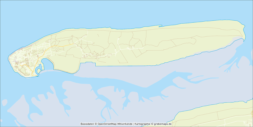 Norderney Inselkarte mit Gebäuden Vektorkarte - grebemaps® Kartographie