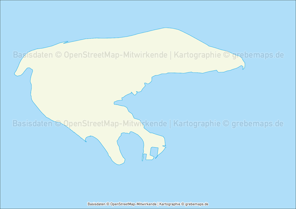 Borkum Inselkarte mit Gebäuden Vektorkarte - grebemaps® Kartographie