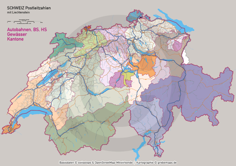 Schweiz Vektorkarte Kantone Gemeinden - grebemaps Kartographie