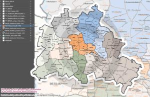 Berlin Basiskarte Postleitzahlen PLZ-5 Stadtbezirke Stadtteile Vektorkarte
