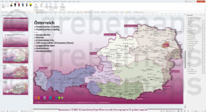 PowerPoint-Karte Österreich Austria Postleitzahlen PLZ-2 + Bezirke ...