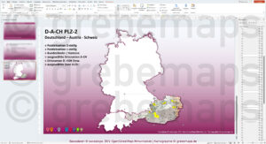 Point-Karte D-A-CH Postleitzahlen PLZ-2 Deutschland Austria-Österreich ...