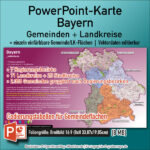 Bayern PowerPoint-Karte Regierungsbezirke Landkreise - grebemaps ...