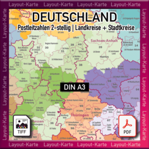 Baden-Württemberg Layout-Karte Gemeinden Landkreise Regierungsbezirke ...