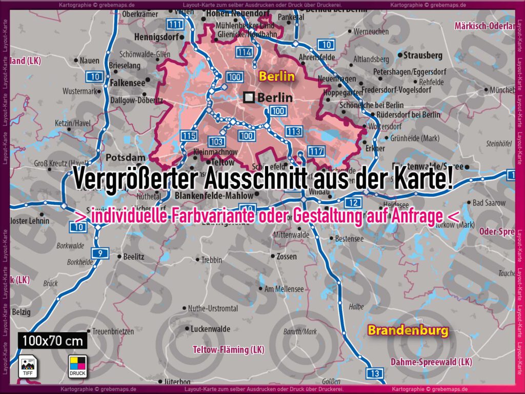 Deutschland (Nord) Layout-Karte Autobahnen Landkreise Bundesländer ...