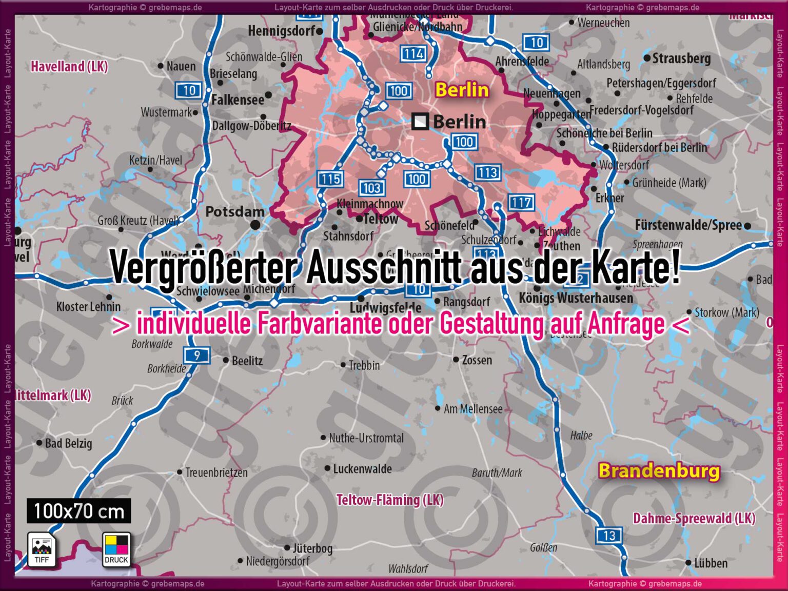 Deutschland (Nord) Layout-Karte Autobahnen Landkreise Bundesländer ...