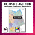 Baden-Württemberg Layout-Karte Gemeinden Landkreise Regierungsbezirke ...