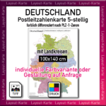 Deutschland Postleitzahlenkarte PLZ-1-2-3 (1-/2-/3-stellig) mit ...