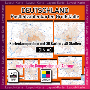 Berlin Layout-Karte Stadtteile Stadtbezirke Landkarte Stadtplan - DIN ...