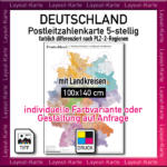 Deutschland Postleitzahlenkarte PLZ-1-2-3 (1-/2-/3-stellig) mit ...