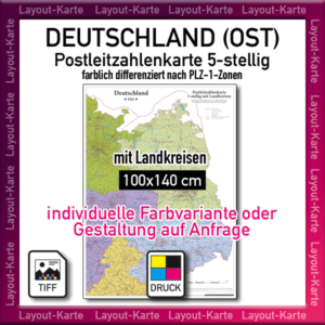 Deutschland Postleitzahlenkarte PLZ-1-2-3 (1-/2-/3-stellig) mit ...